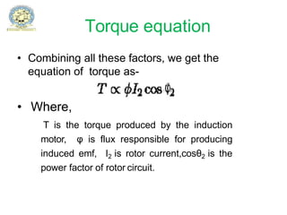 Lect. no. 4 torque equation 3 ph im converted | PPTX