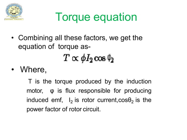 Lect. no. 4 torque equation 3 ph im converted | PPTX