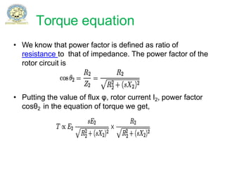 Lect. no. 4 torque equation 3 ph im converted | PPTX