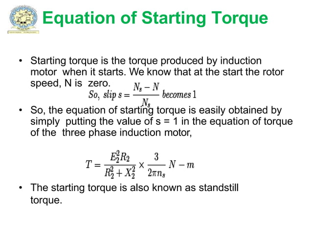Lect. no. 4 torque equation 3 ph im converted | PPTX