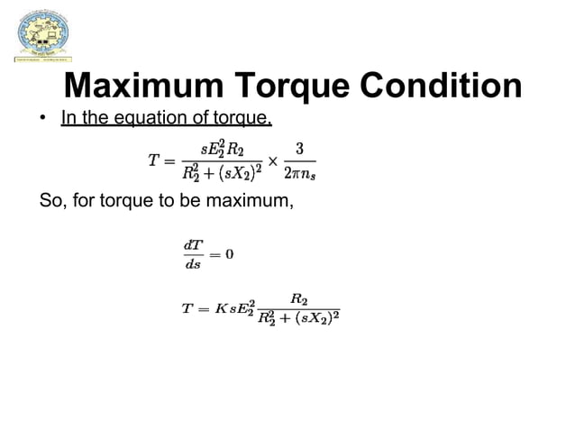 Lect. no. 4 torque equation 3 ph im converted | PPTX