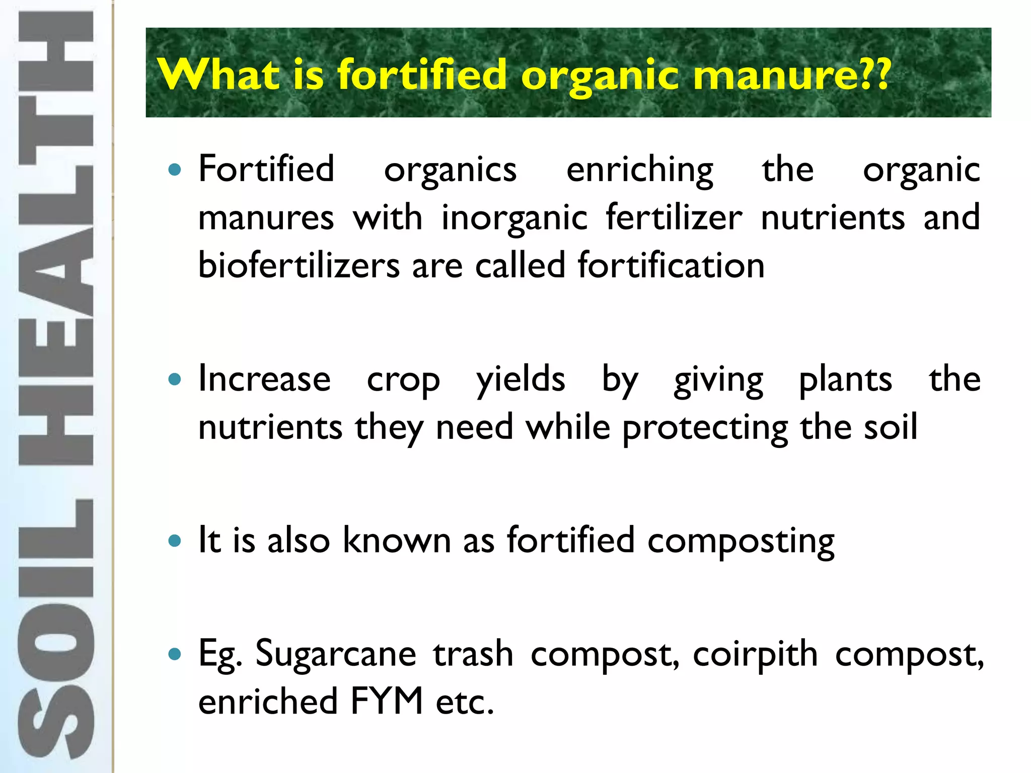Organic manure, importance & properties | PDF