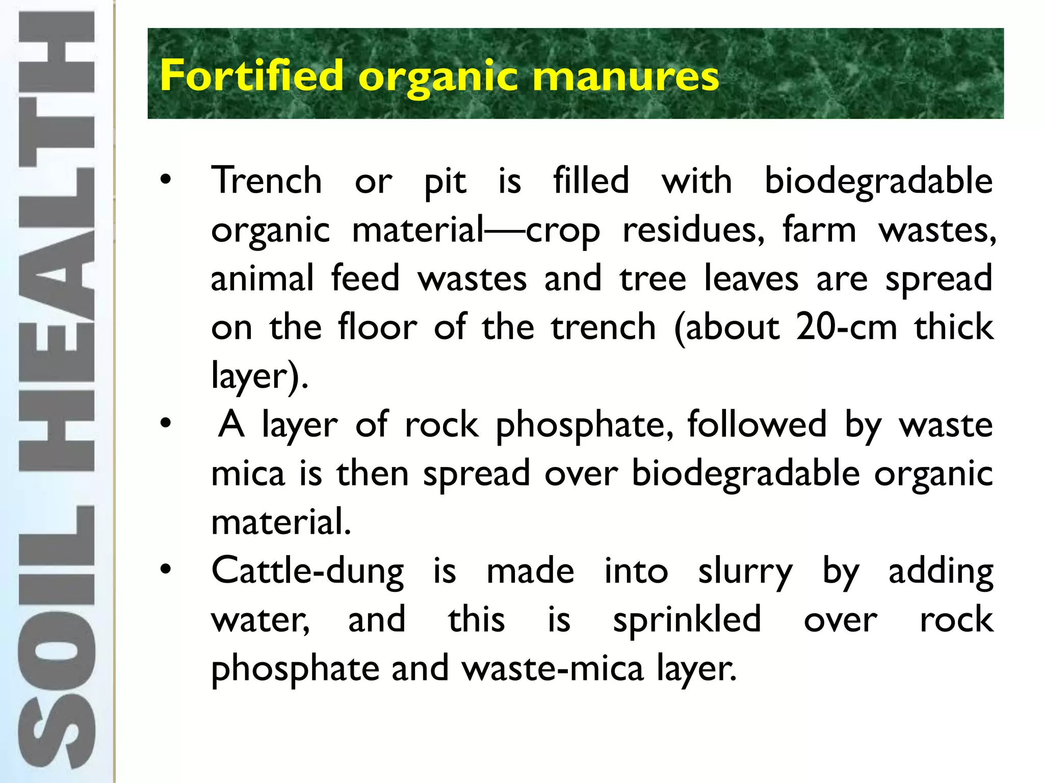 Organic manure, importance & properties | PDF