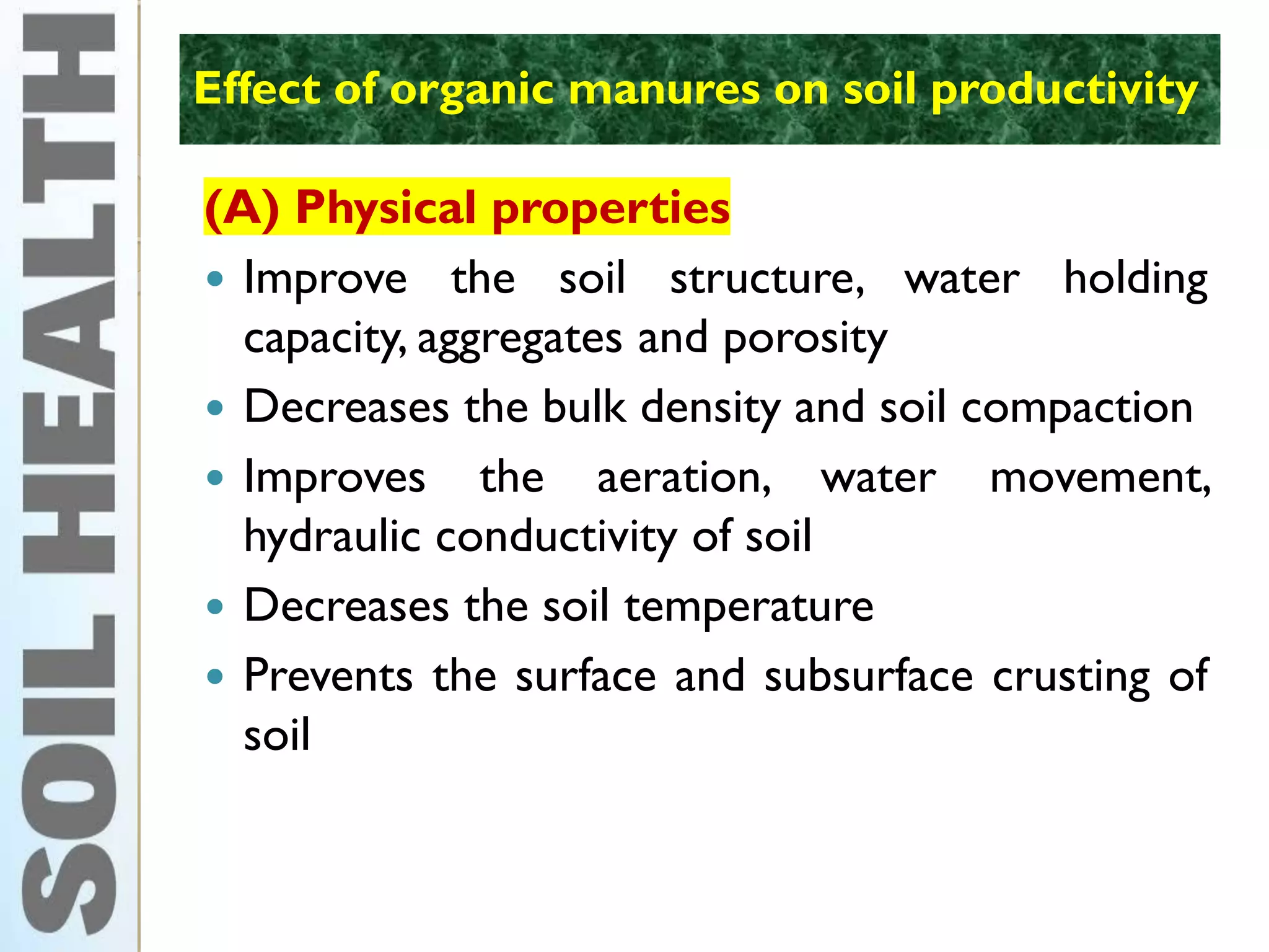 Organic manure, importance & properties | PDF