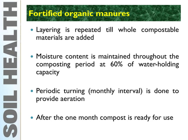Organic manure, importance & properties | PDF | Agriculture | Industries