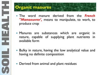 Organic manure, importance & properties | PDF