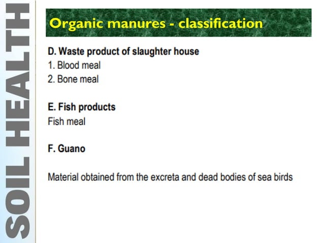 Organic manure, importance & properties | PDF | Agriculture | Industries