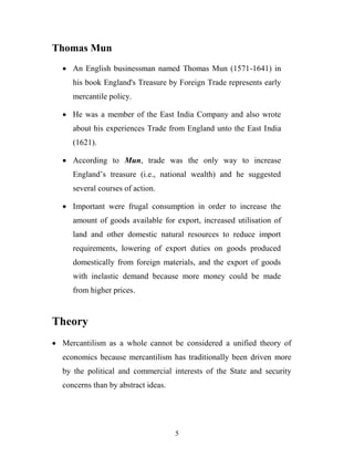 History of economic thought: Mercantilism | DOC