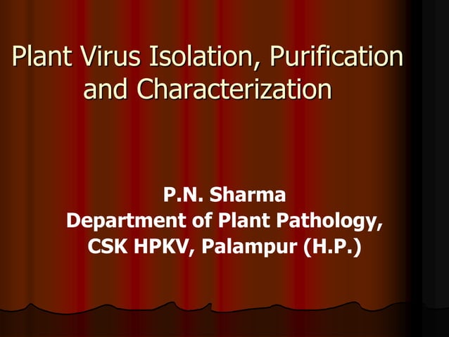 Lect. 5 Plant Virus Purification.pdf | Chemistry | Science