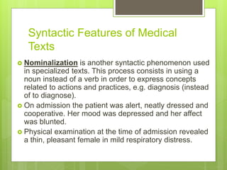 Lect. 15 Medical Texts in discourse analysis | PPT | Free Download