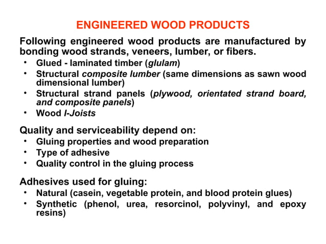 Qualities of wood and associated characteristics | PPT