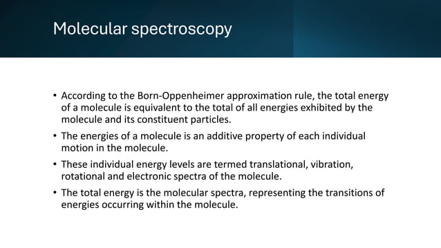 Introduction in Molecularly spectroscopy | PDF