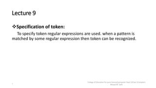 Lect.9..Specification and Recognition ofToken.pdf