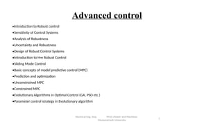 Robust Control Objective is to design a controller satisfying stability ...