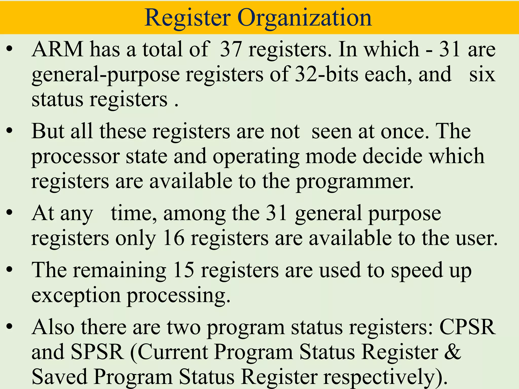 Lect 2 Arm Processor Architecture Ppsx Operating Systems Computer