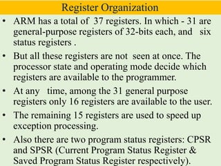 Lect 2 ARM processor architecture | PPSX