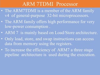 Lect 2 ARM processor architecture | PPSX