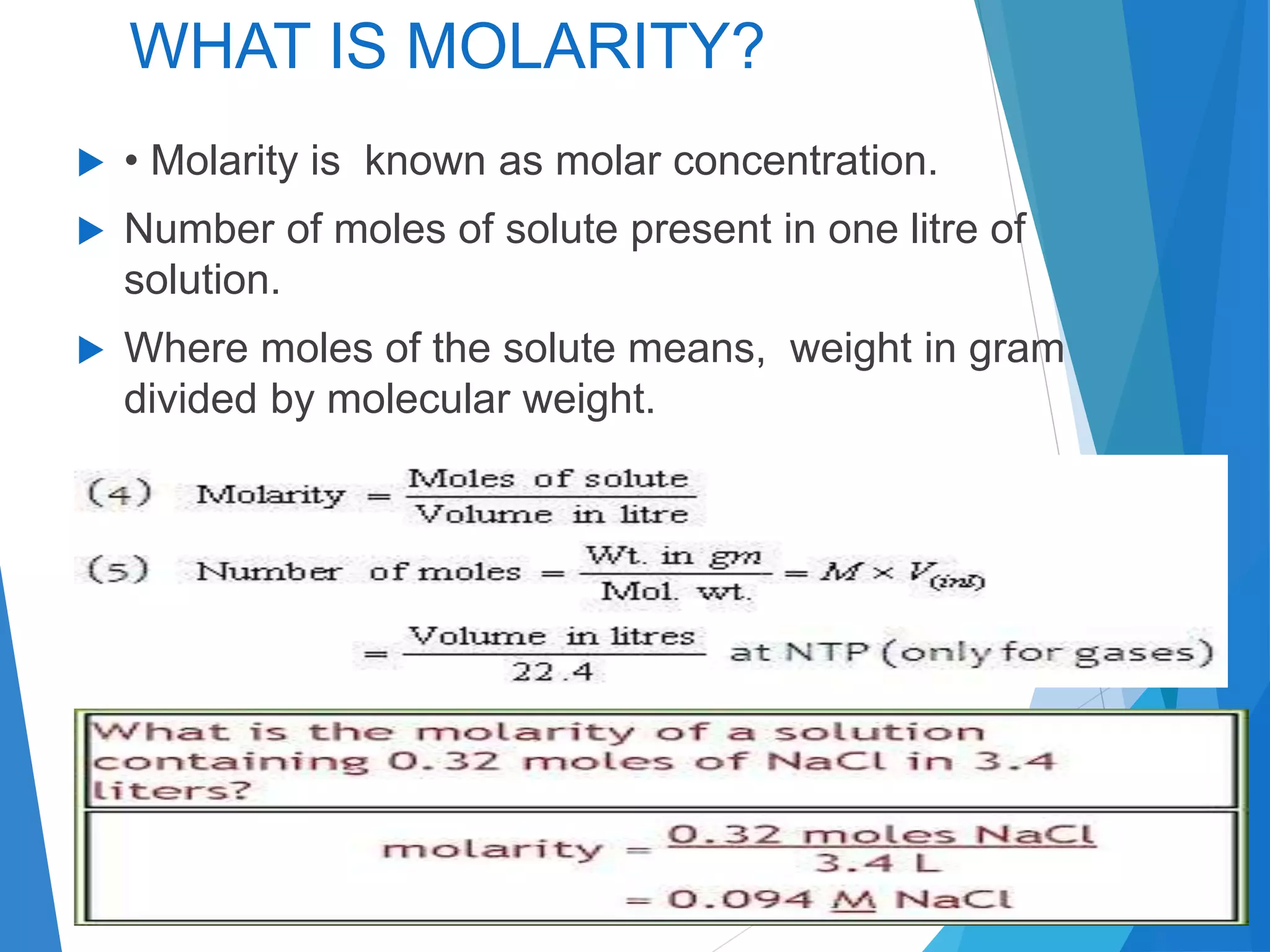 lect-2 molarity and molality.pptx | Chemistry | Science