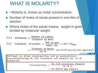 lect-2 molarity and molality.pptx | Chemistry | Science