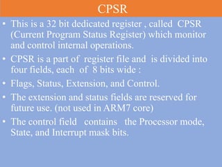 Lect 3 ARM PROCESSOR ARCHITECTURE | PPSX