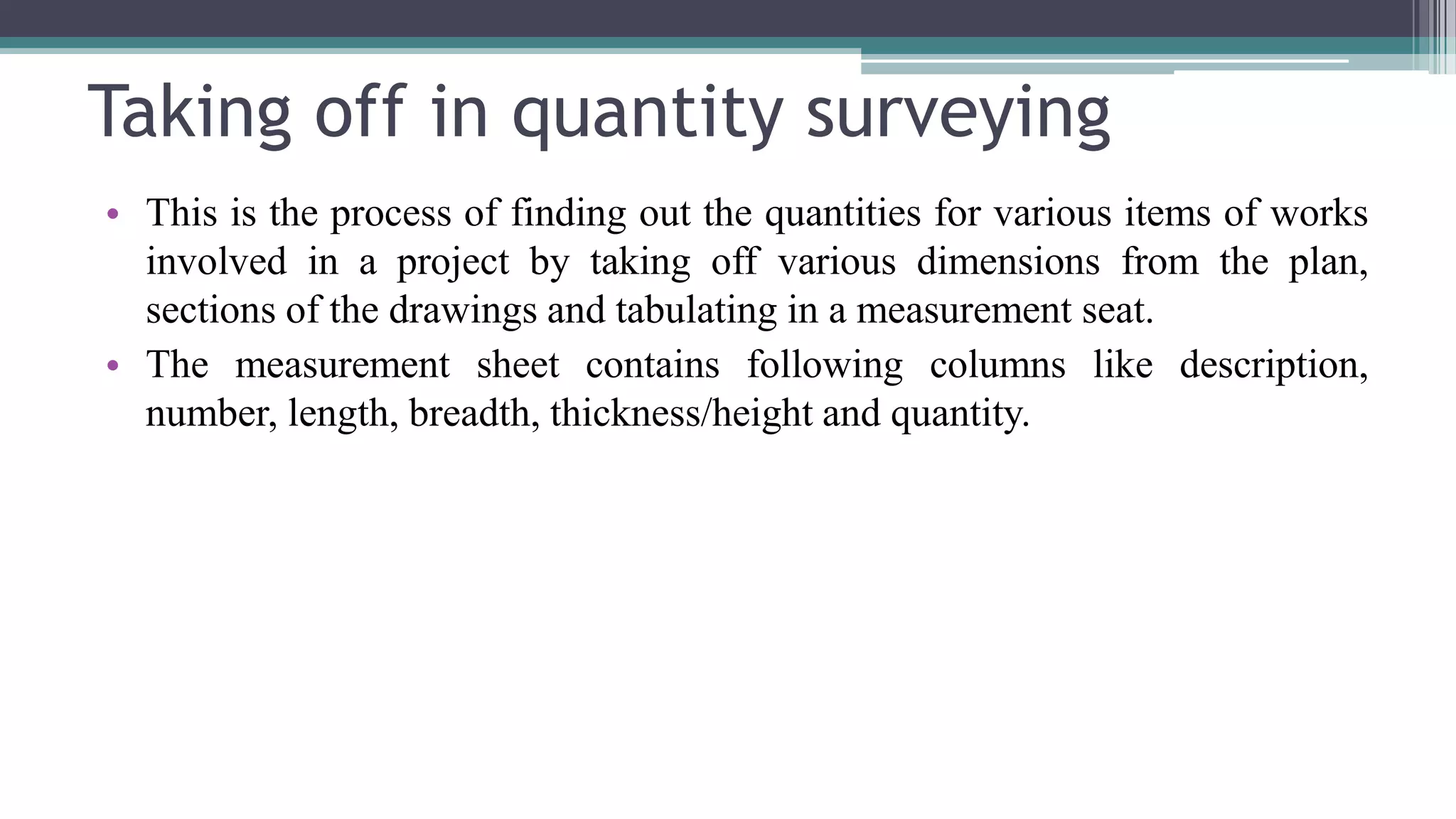 Terminology used in estimating and costing | PPTX