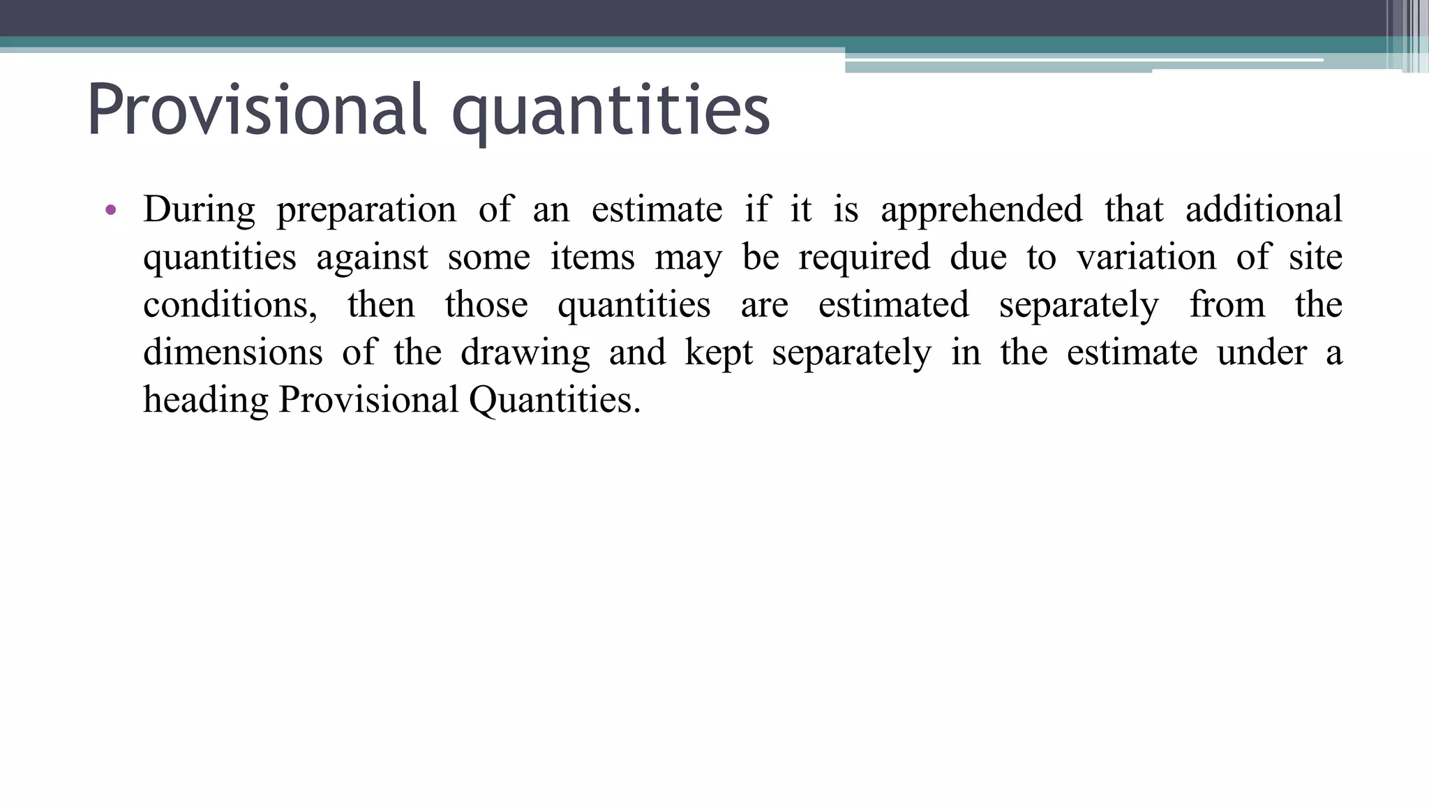 Terminology used in estimating and costing | PPTX