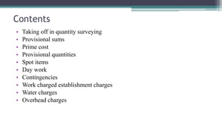 Terminology used in estimating and costing | PPTX