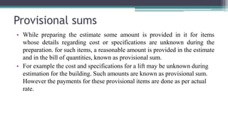 Terminology used in estimating and costing | PPTX