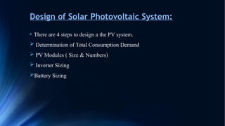 Lect-4-Design of PV system for Small Family (1).pptx