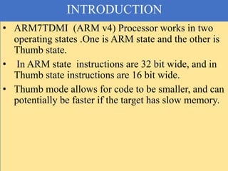 Lect 4 ARM PROCESSOR ARCHITECTURE | PPT