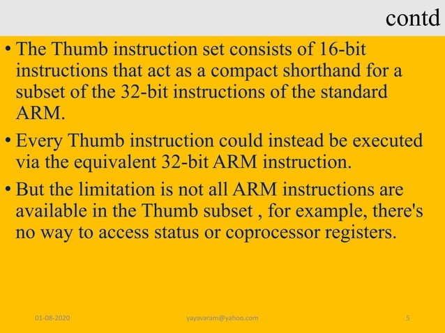 Lect 4 ARM PROCESSOR ARCHITECTURE | PPT