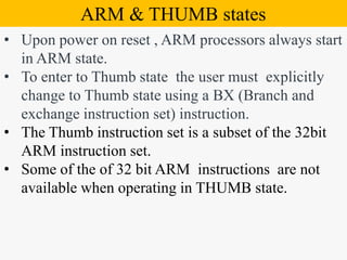 Lect 4 ARM PROCESSOR ARCHITECTURE | PPT