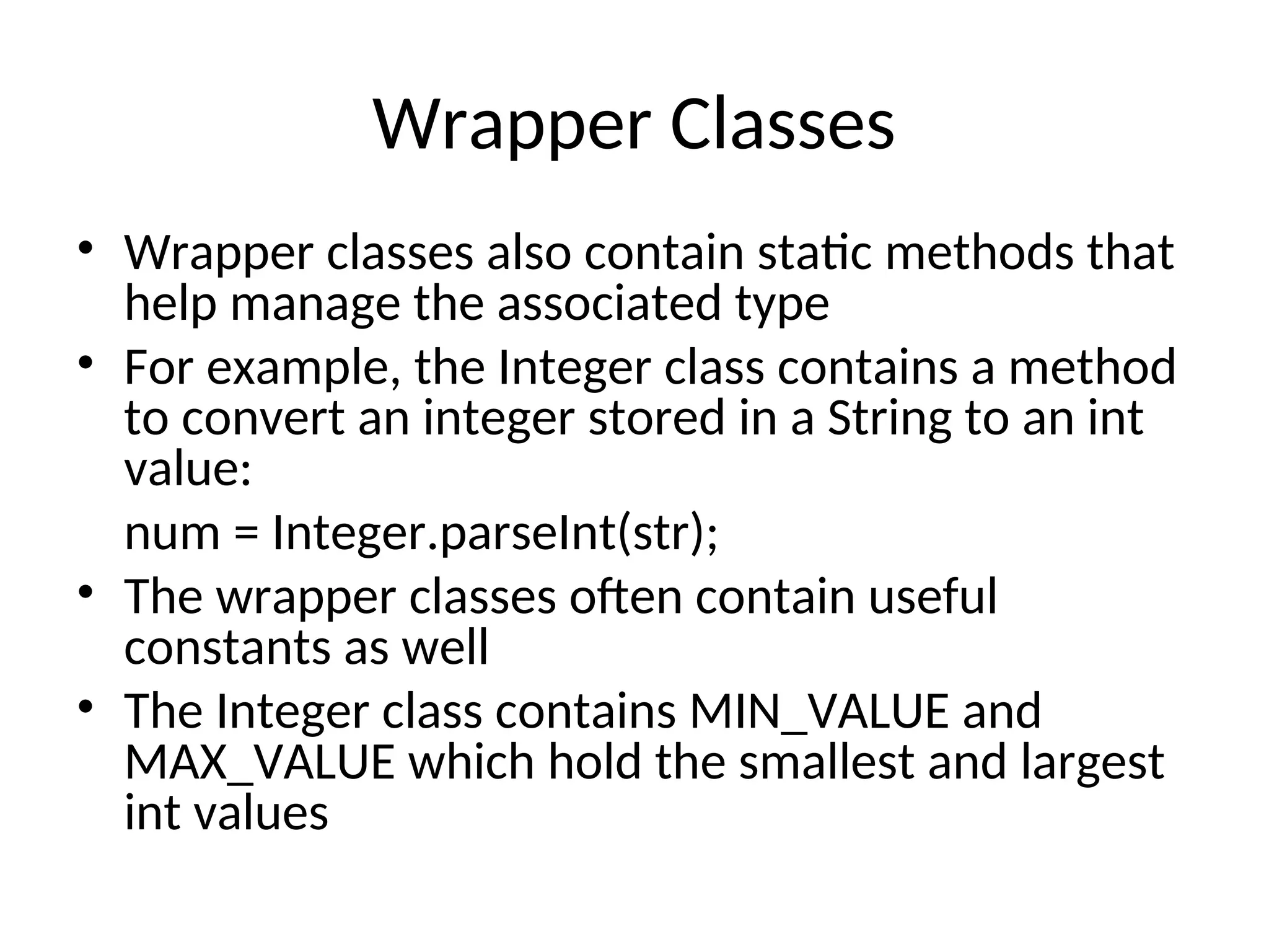 lect-8-wrapper-class.ppt................ | PPT