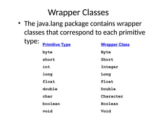 lect-8-wrapper-class.ppt................ | PPT