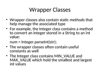 lect-8-wrapper-class.ppt................ | PPT