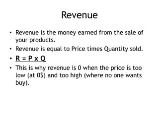 Types of Businesses, costs, revenue and barriers to growth | PPT