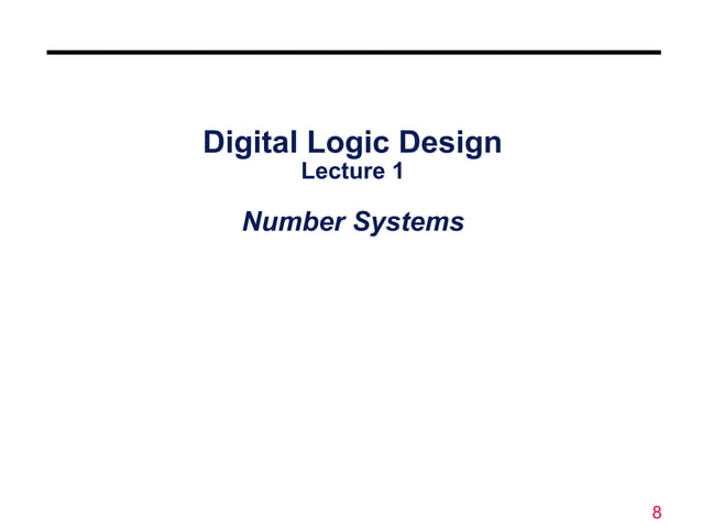 digital logic design number system | PPT