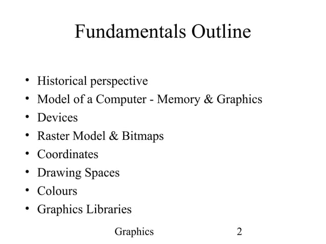 fundamentals of Computer graphics(Computer graphics tutorials) | PPT | Graphics Software ...