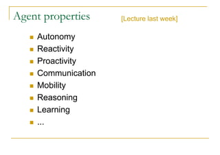 Lecture 4- Agent types | PDF