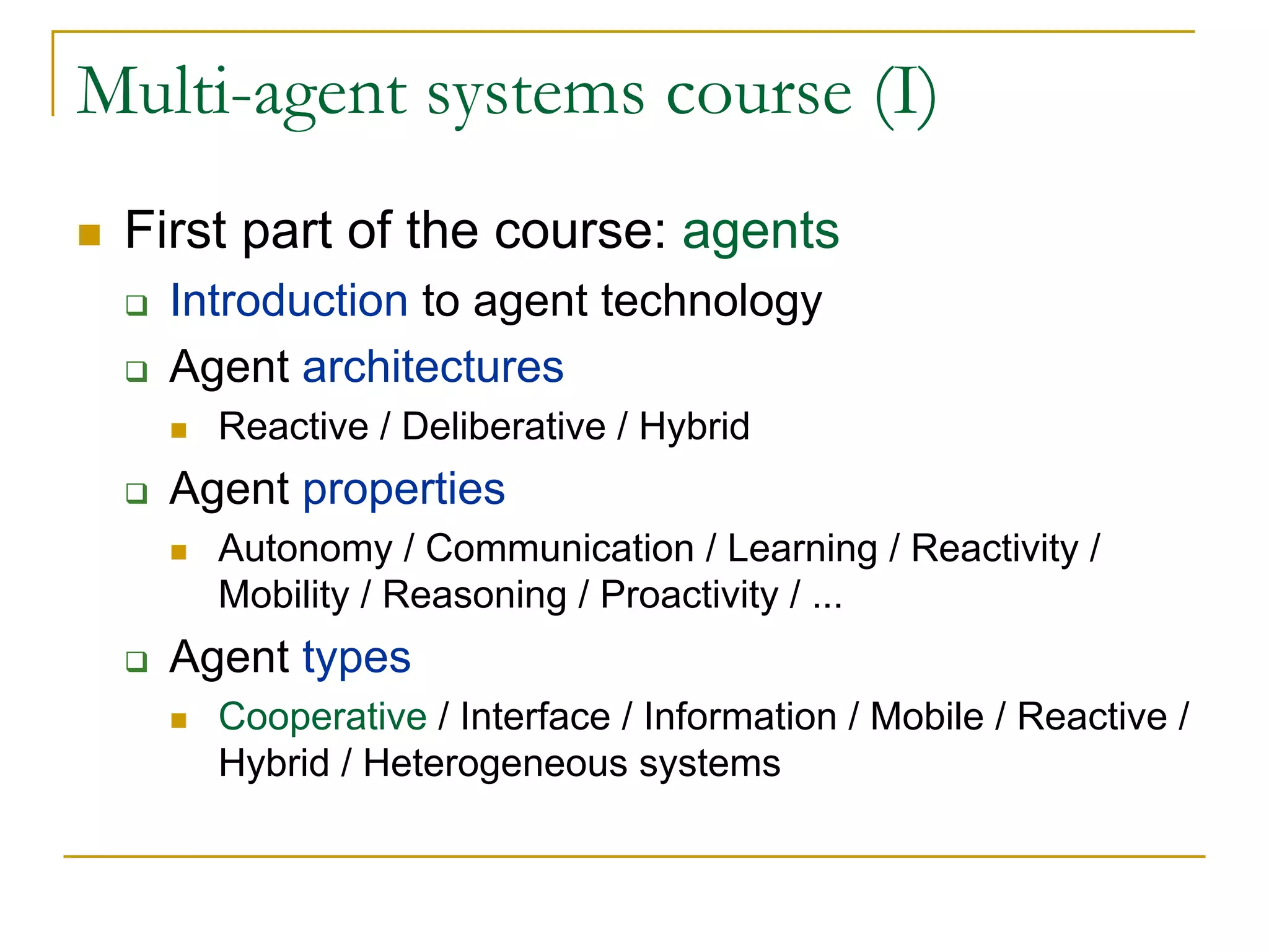 Lecture 5 - Agent communication | PDF