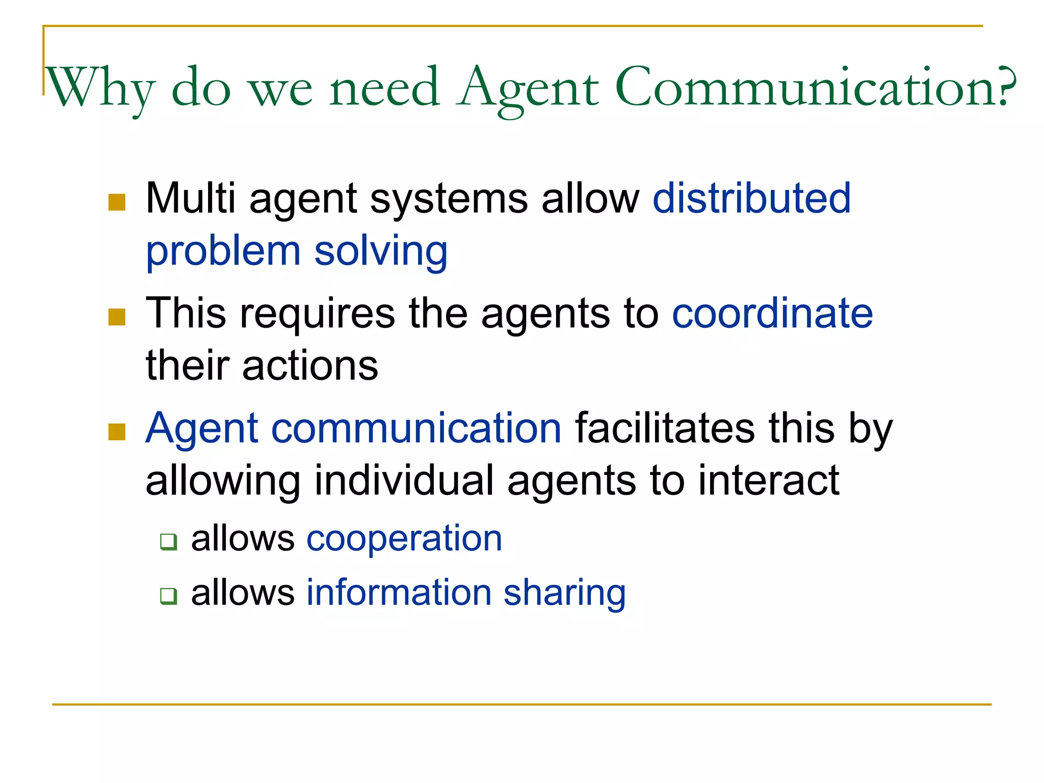 Lecture 5 - Agent communication | PDF