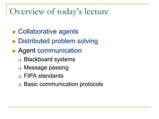 Lecture 5 - Agent communication | PDF
