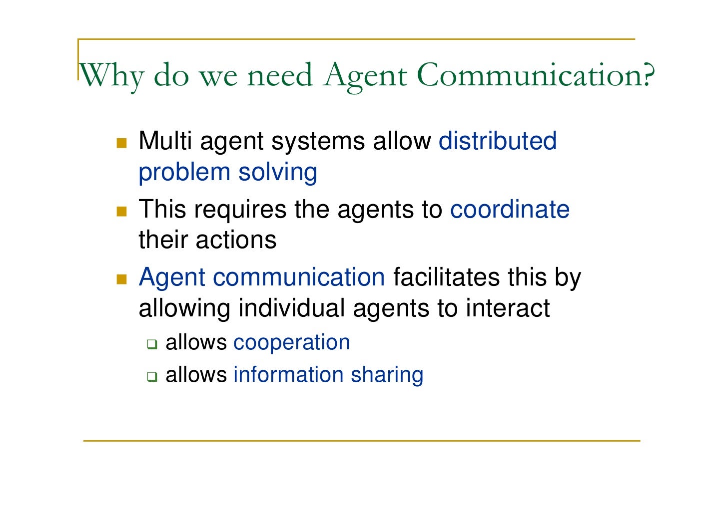 Lecture 5 Agent Communication