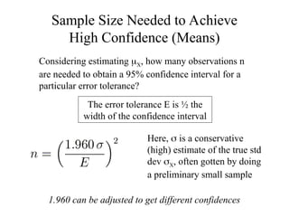 Sample size need to be Achieved high confidence | PPT