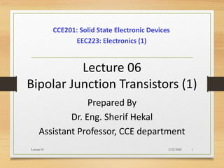 Characteristics of Bipolar Junction Transistor | PPT