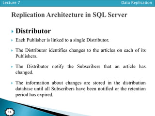 Lect 07 data replication | PPTX | Databases | Computer Software and ...
