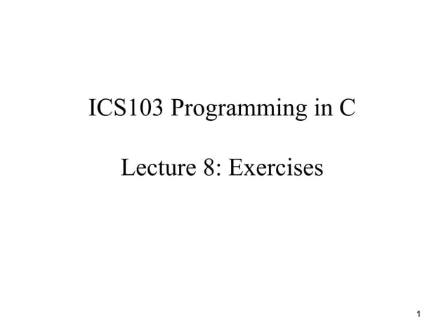 Lect08 exercises | PPTX