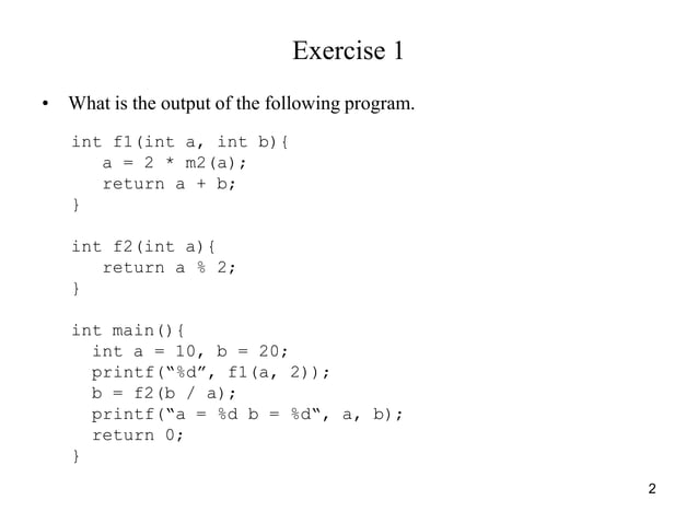 Lect08 exercises | PPTX | Programming Languages | Computing