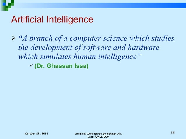 Lect#1 (Artificial Intelligence ) | PPT | Artificial Intelligence | Technology & Computing