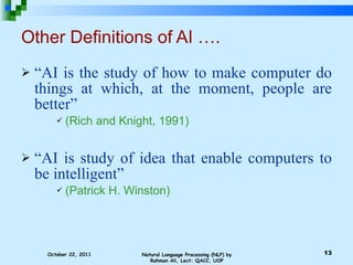 Lect#1 (Artificial Intelligence ) | PPT